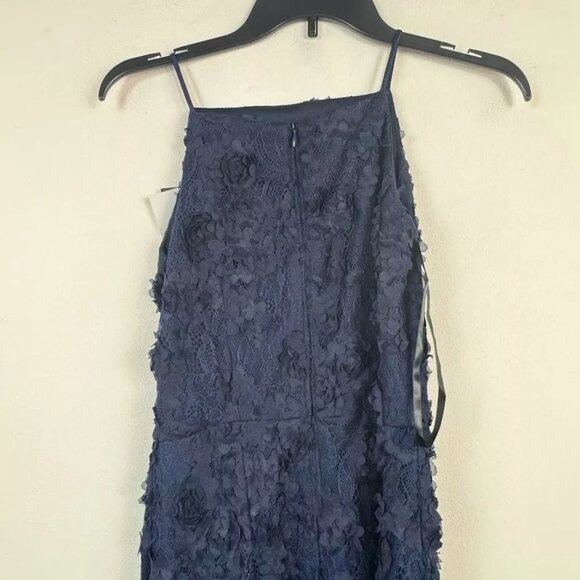 Avery G | Dresses | Avery G Womens Navy Blue Textured Halter Sleeveless ...